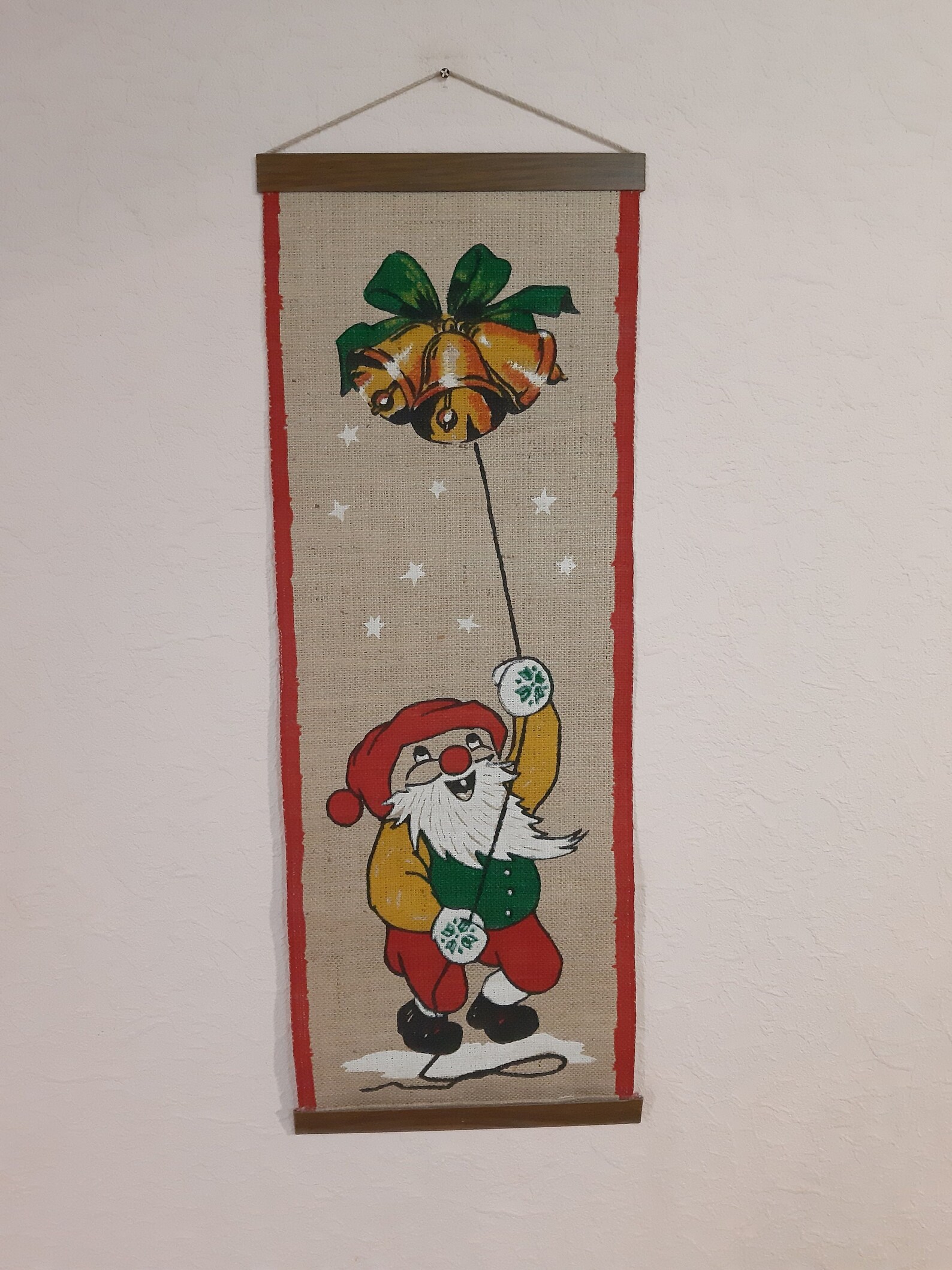 Handmade Christmas Wall Hanging Vintage Christmas Linen - Etsy