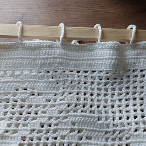 Vintage Handmade Crocheted Valance Curtain, Crochet Cafe Curtain ...