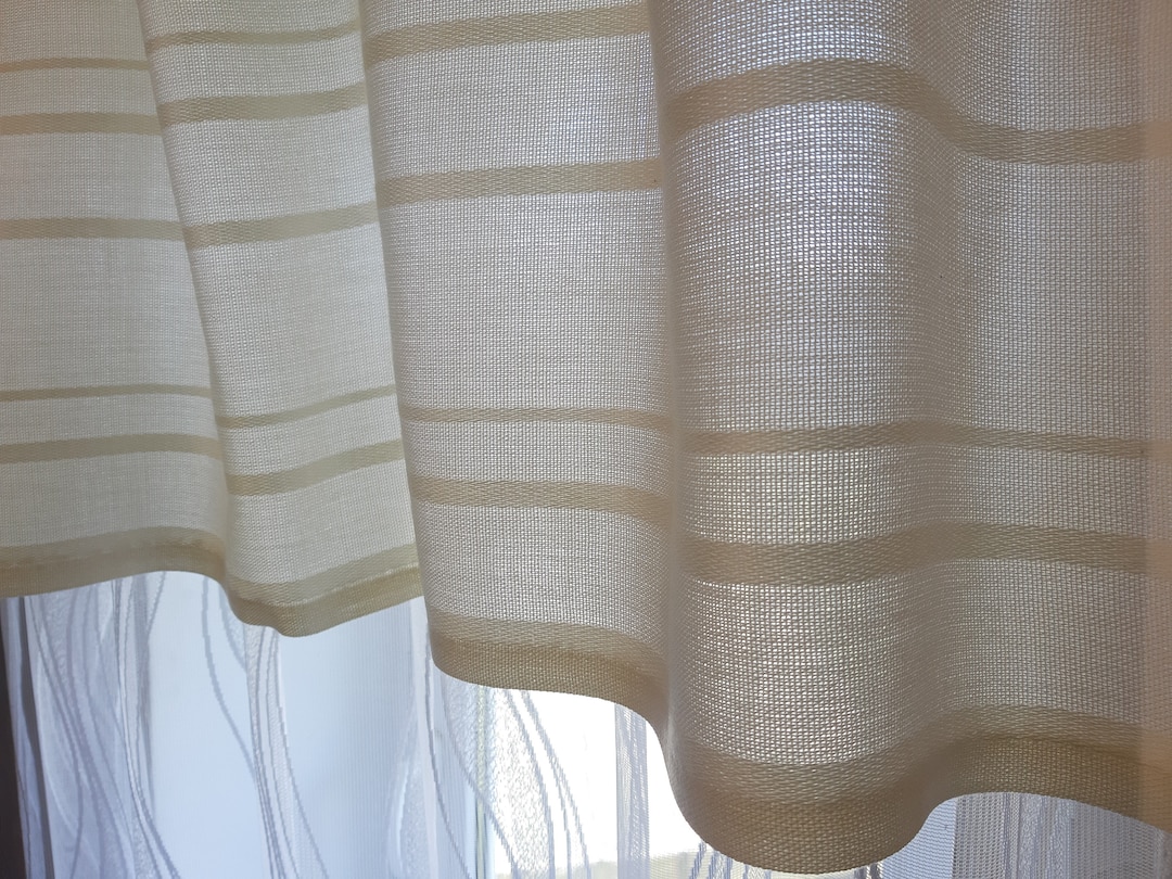 2 Pieces Cream Color Valance Curtains Vintage Kitchen Valance Room ...