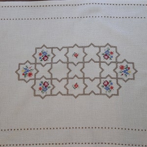 Vintage Hand Embroidery Floral Decorative Table Decor Tablecloth Floral ...