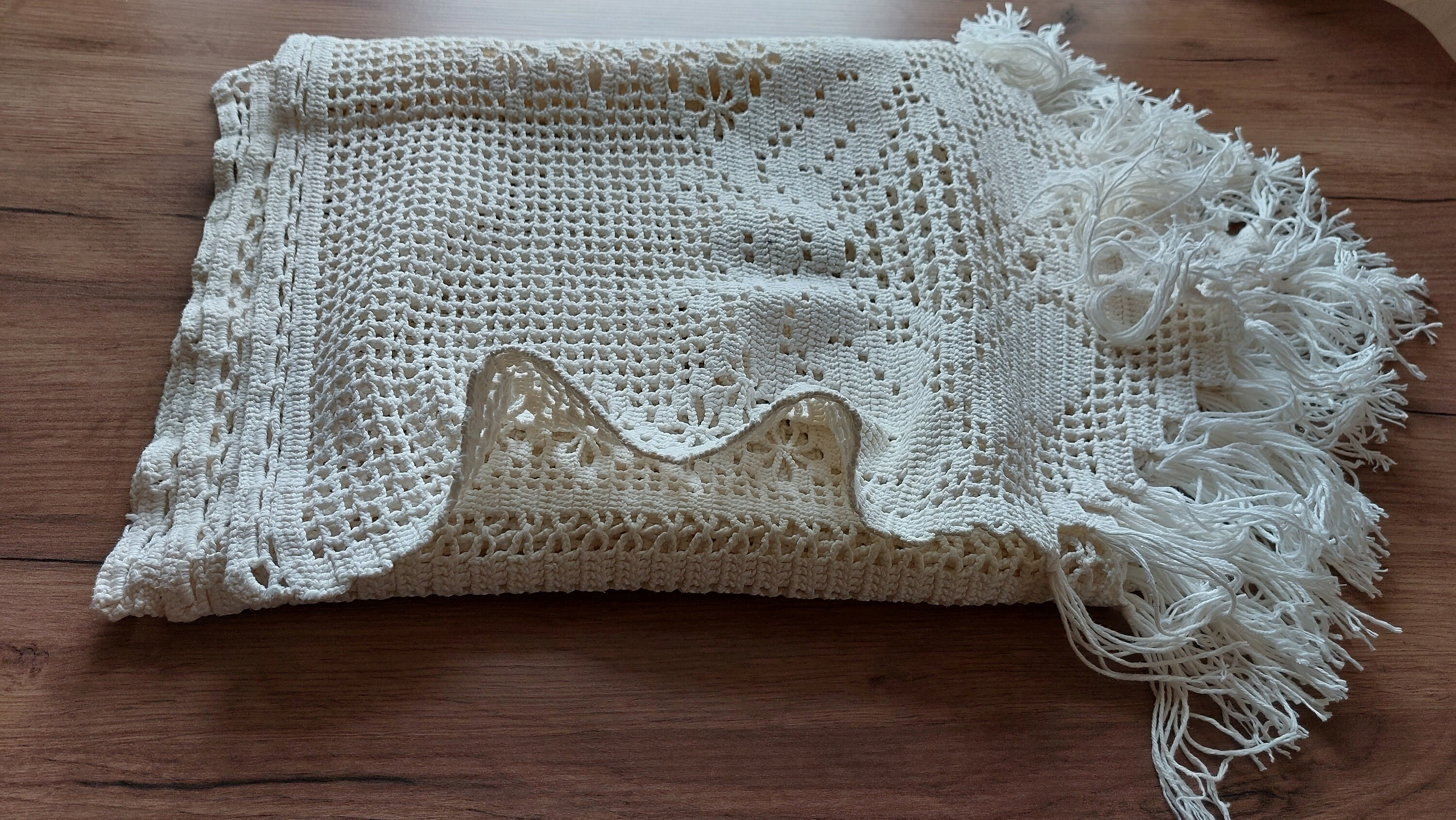 60s Scandinavian Handmade Crochet Thick Cotton Valance - Etsy