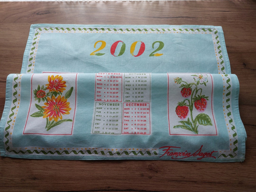 Vintage 2002 Year Cotton Calendar,for Vintage Calendar Collectors ...