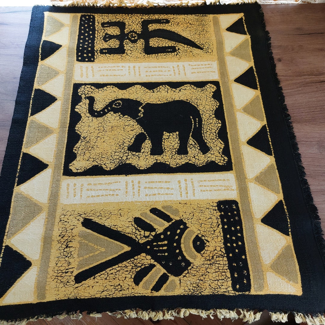 Vintage Boho Printed Cotton Table Mat , Bohemian Printed Fabric Wall ...