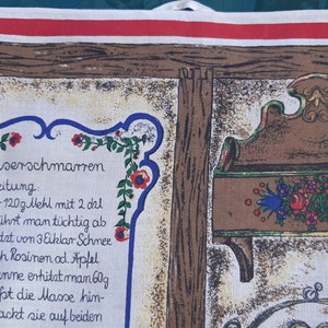 Vintage German Linen Recipe Wall Decor for Kitchen Towel Deutsche ...
