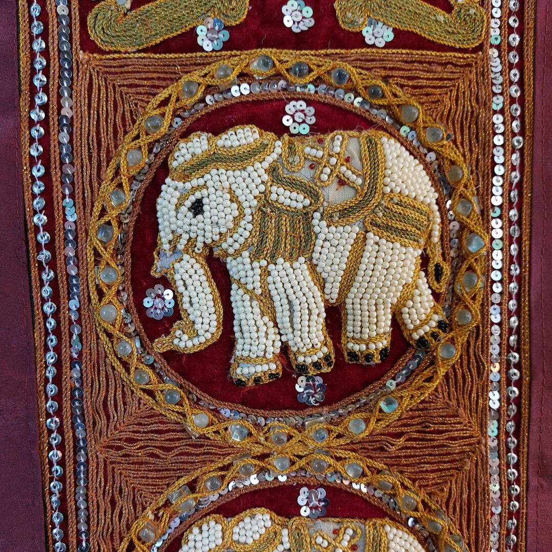Vintage Handmade Elephants Wall Hanging, Vintage Indian Elephants ...