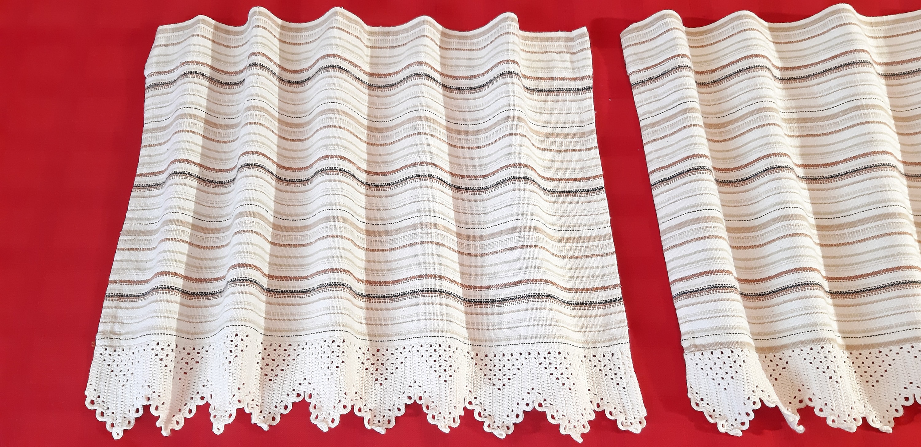 Vintage Valance Curtains Woven Valance Crochet Valance Scandinavian ...