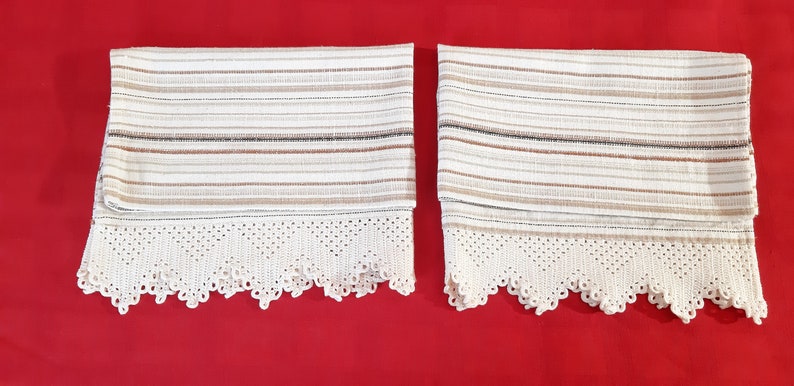 Vintage Valance Curtains Woven Valance Crochet Valance Scandinavian ...