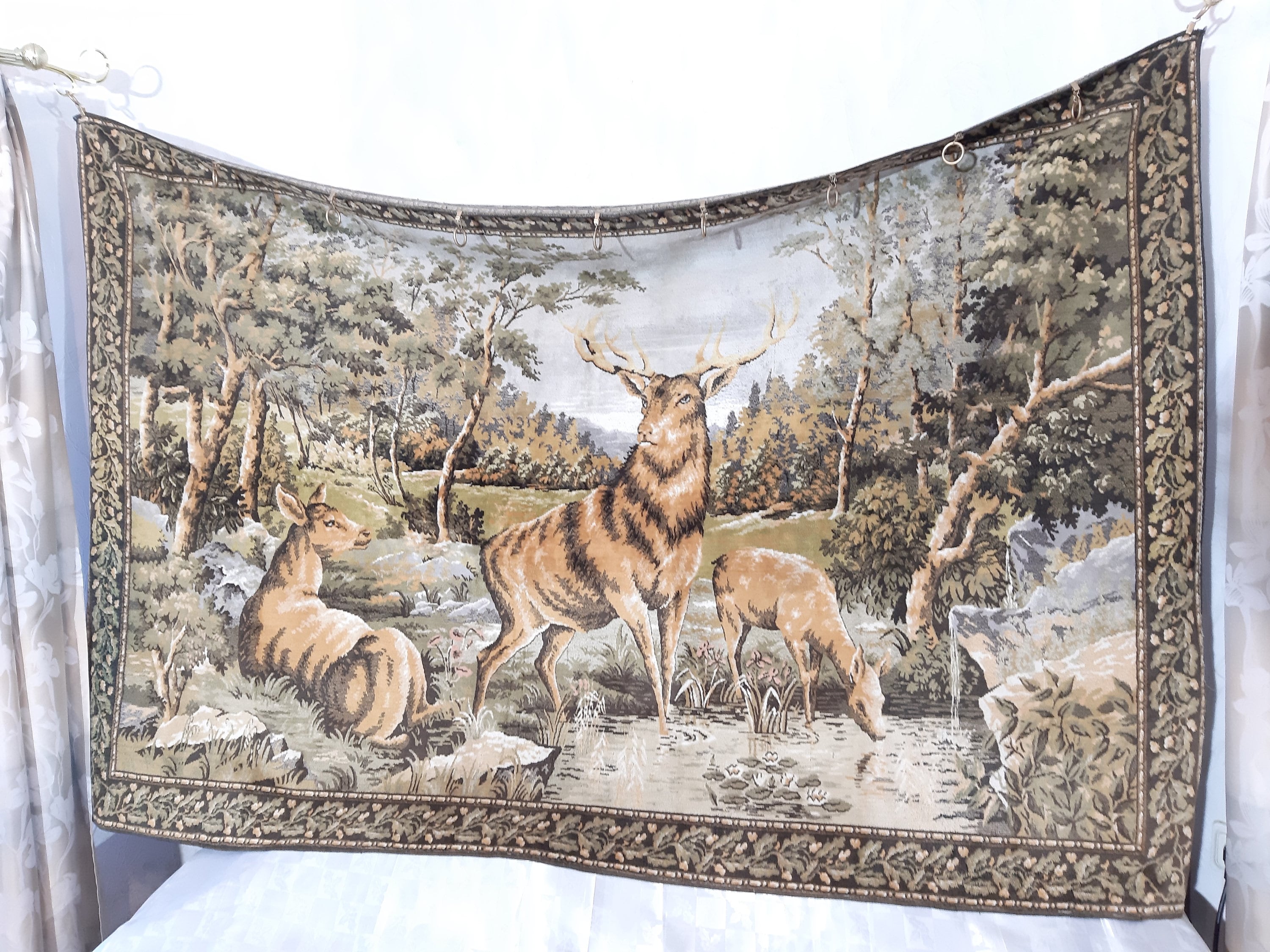Vintage RETRO Deer Rug Wall Rug Tapestry Wall Hanging Rug Wild - Etsy