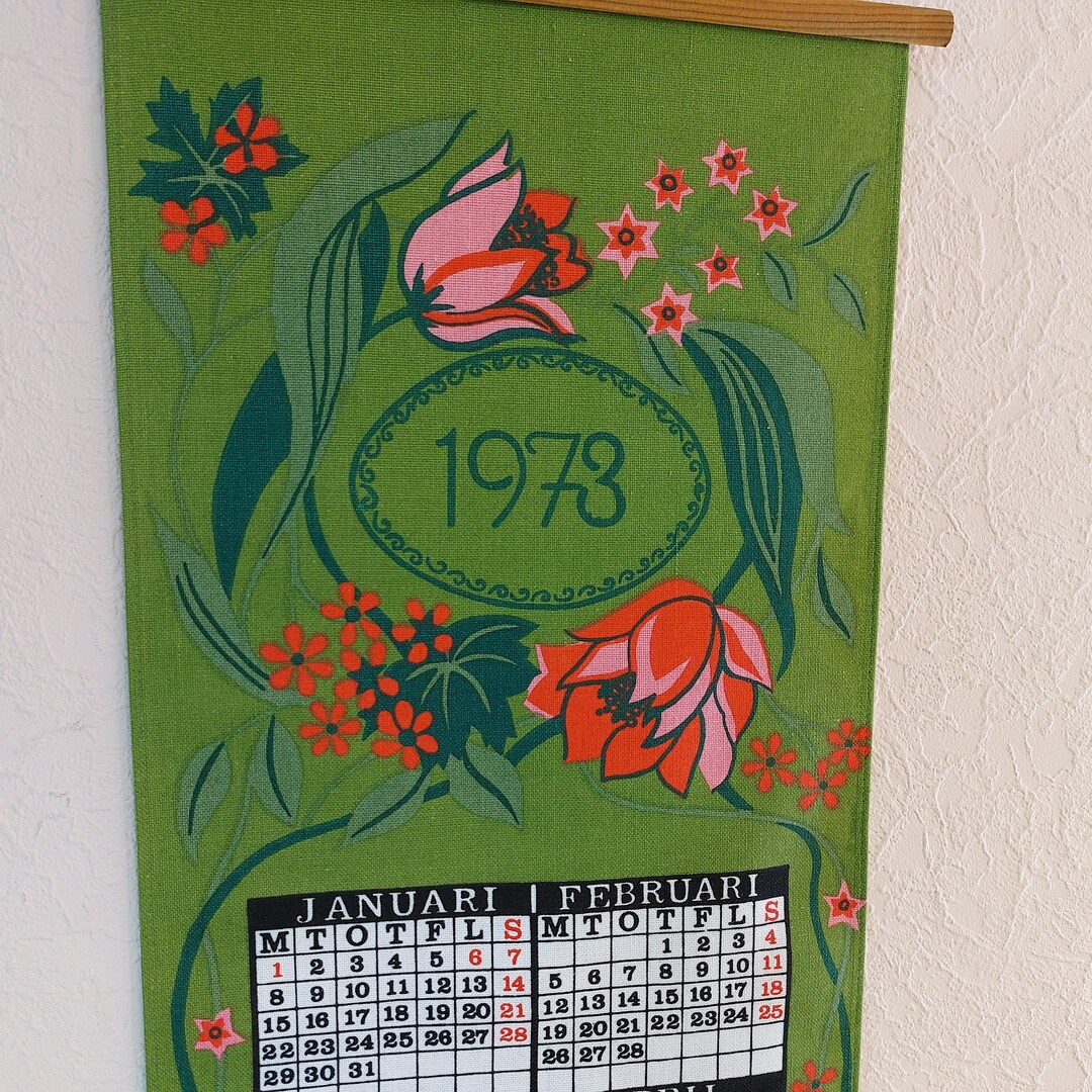 Collectible 1973 Year Calendar, Vintage Sweden Almedahls Calendar ...