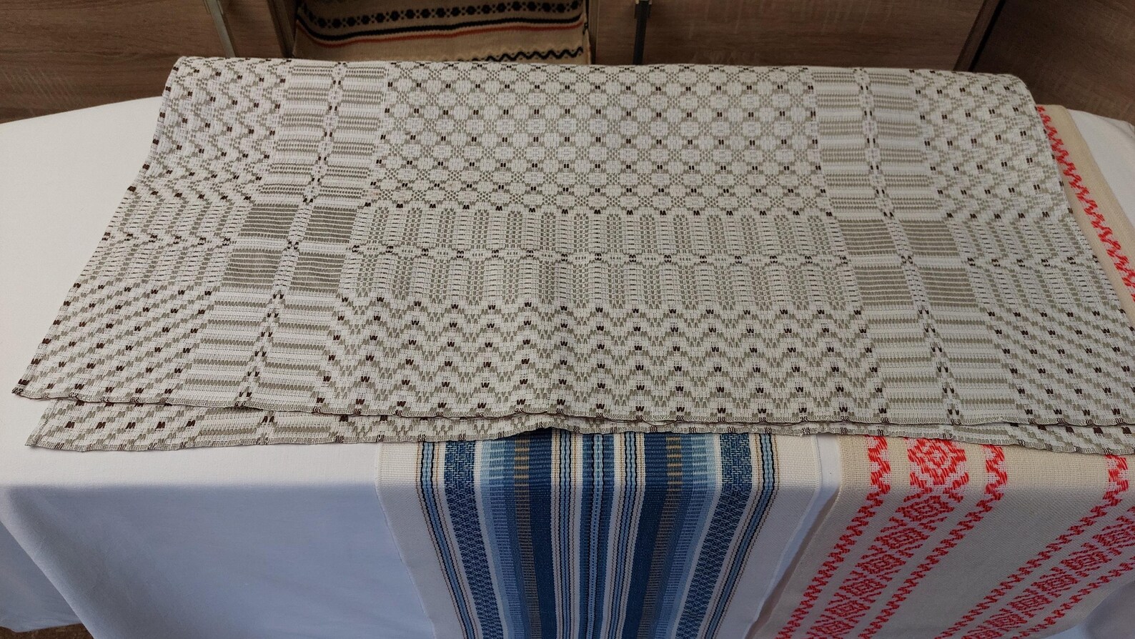 70s Scandinavian Small Tablecloth , Vintage Woven Large Table Mat ...