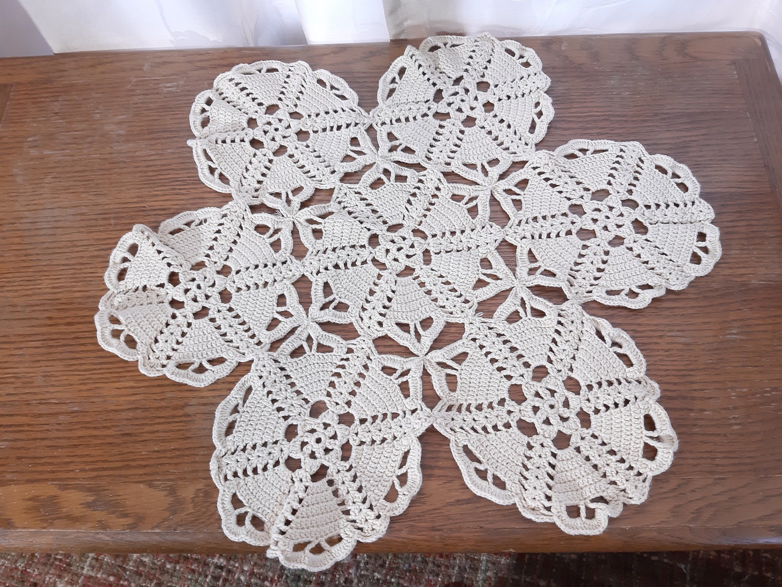 Vintage Scandinavian Retro Crochet Tablecloth / Handmade | Etsy