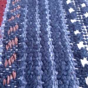 Large Handwoven Hand Made White Blue Red Rug Organic Swedish XL ...