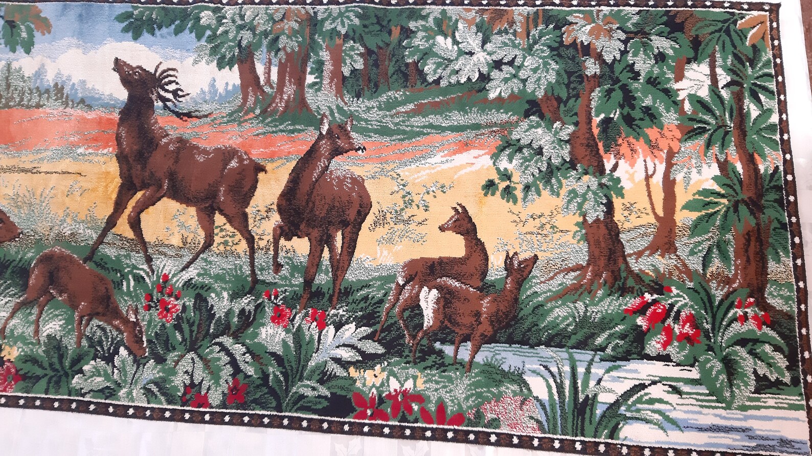 Vintage RETRO Deer Rug Wall Rug Tapestry Wall Hanging Rug Wild | Etsy