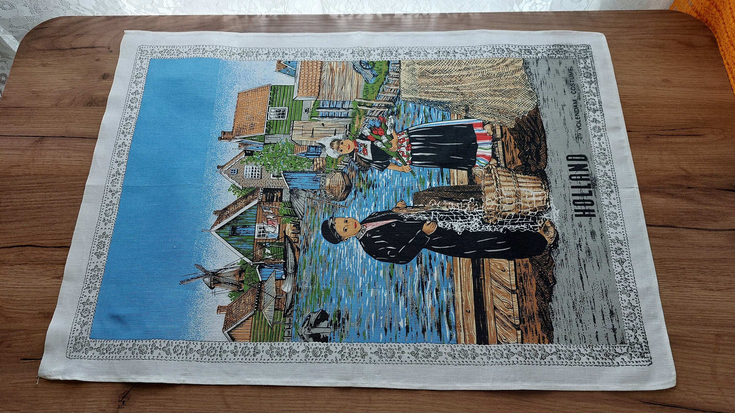 Vintage Collectible Holland VOLENDAM COSTUME Cotton Tea Towel ...