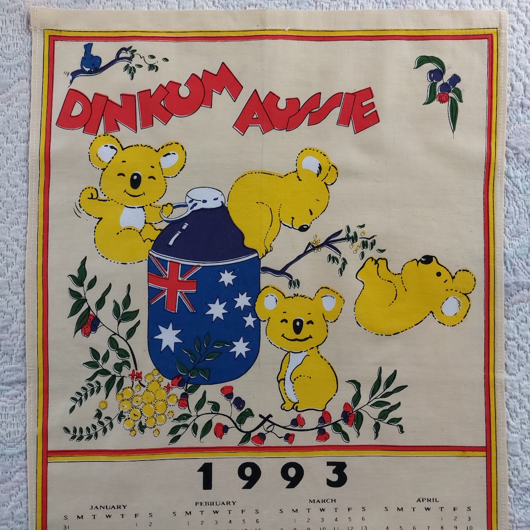 Vintage 1993 Year Dinkum Aussie Cotton Calendar , Vintage Calendars (EB ...