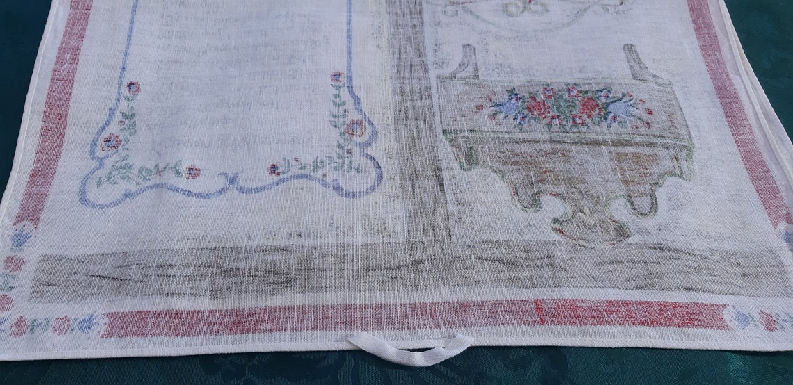 Vintage German Linen Recipe Wall Decor for Kitchen Towel | Etsy