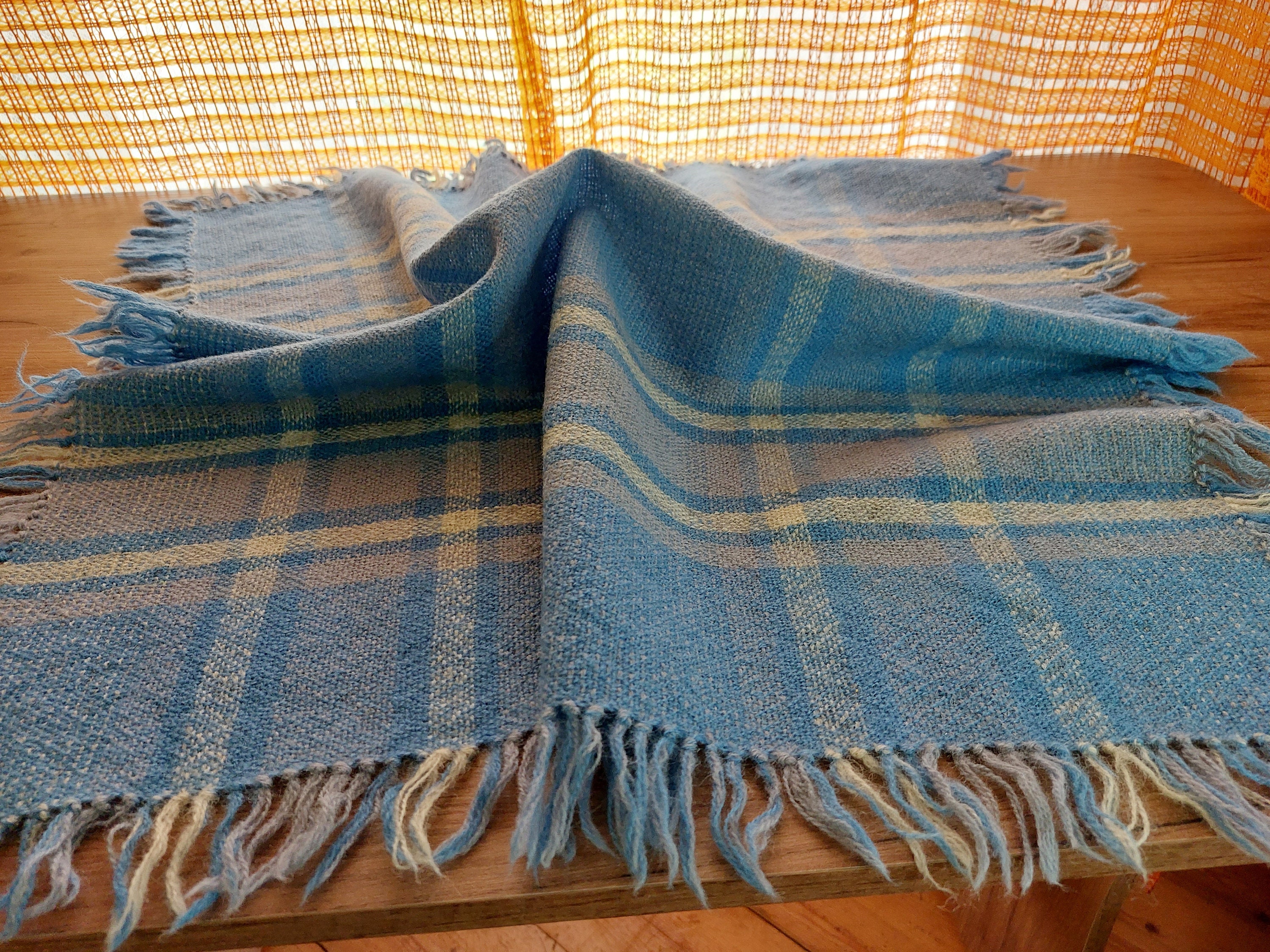 Vintage Handwoven Wool Square Small Tablecloth Wool Table - Etsy