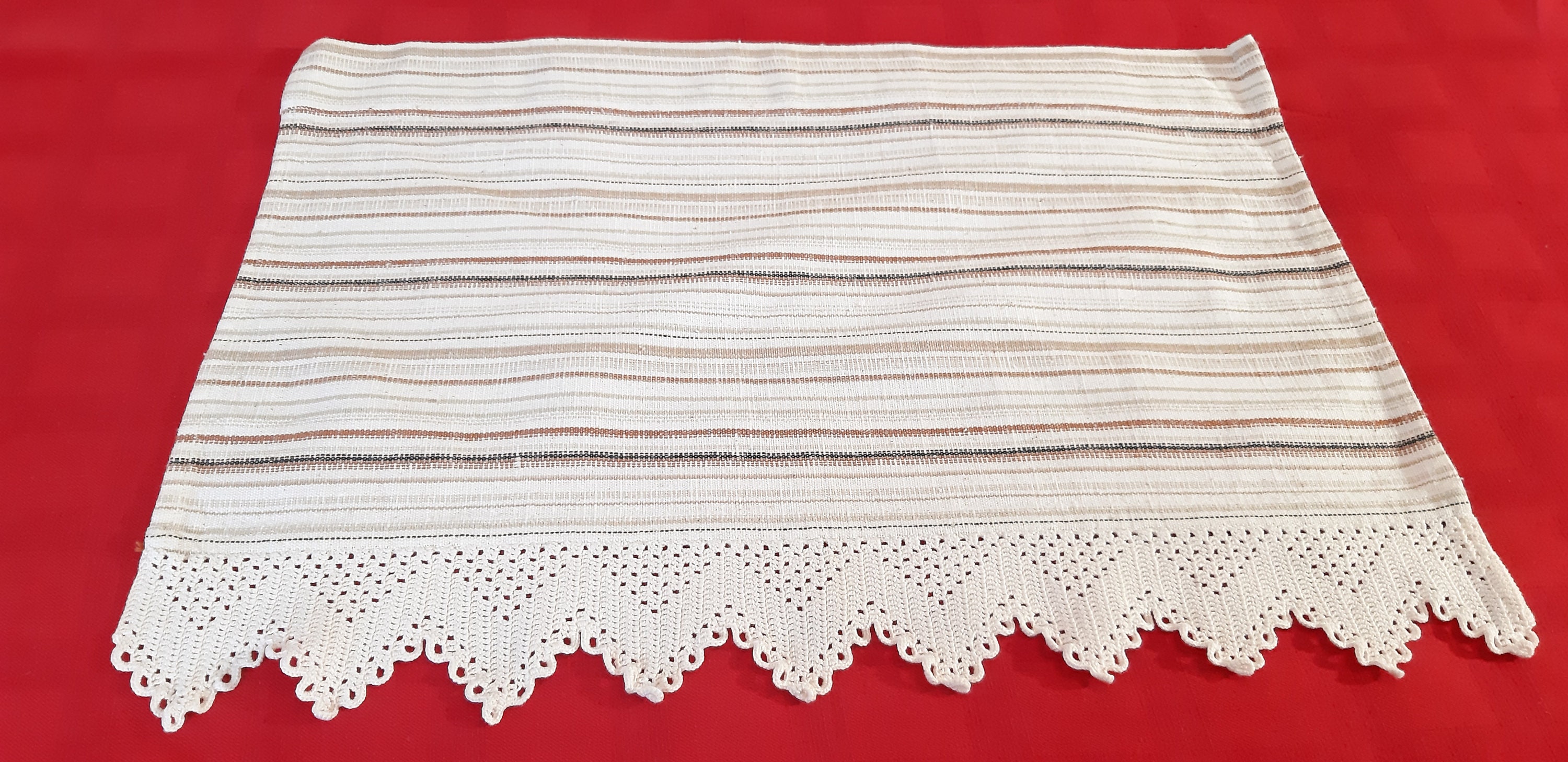 Vintage Valance Curtains Woven Valance Crochet Valance Scandinavian ...