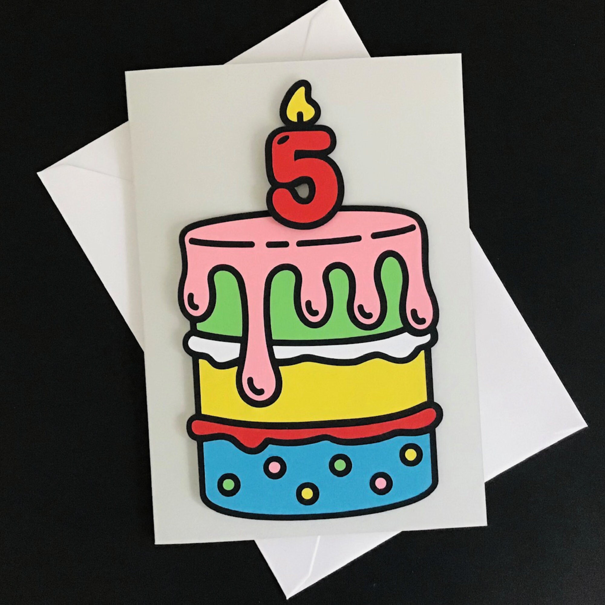 Cartoon Birthday Cake Card / Personalised Cake Card / Cards for ...