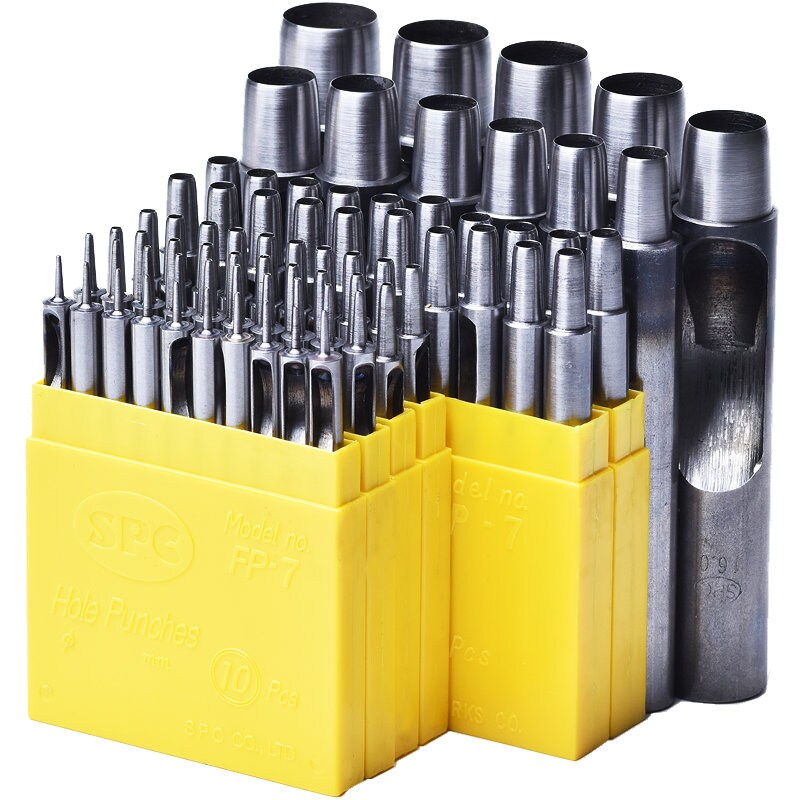 Set 1-10mm Round Steel Puncher, Spc Working Tool Cutting End Wallet ...