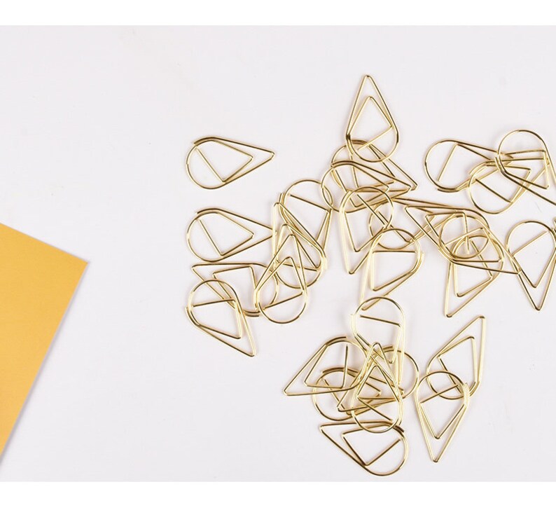 Gold Paperclips, Teardrop Paper Clip, Wedding Invitation Card ...