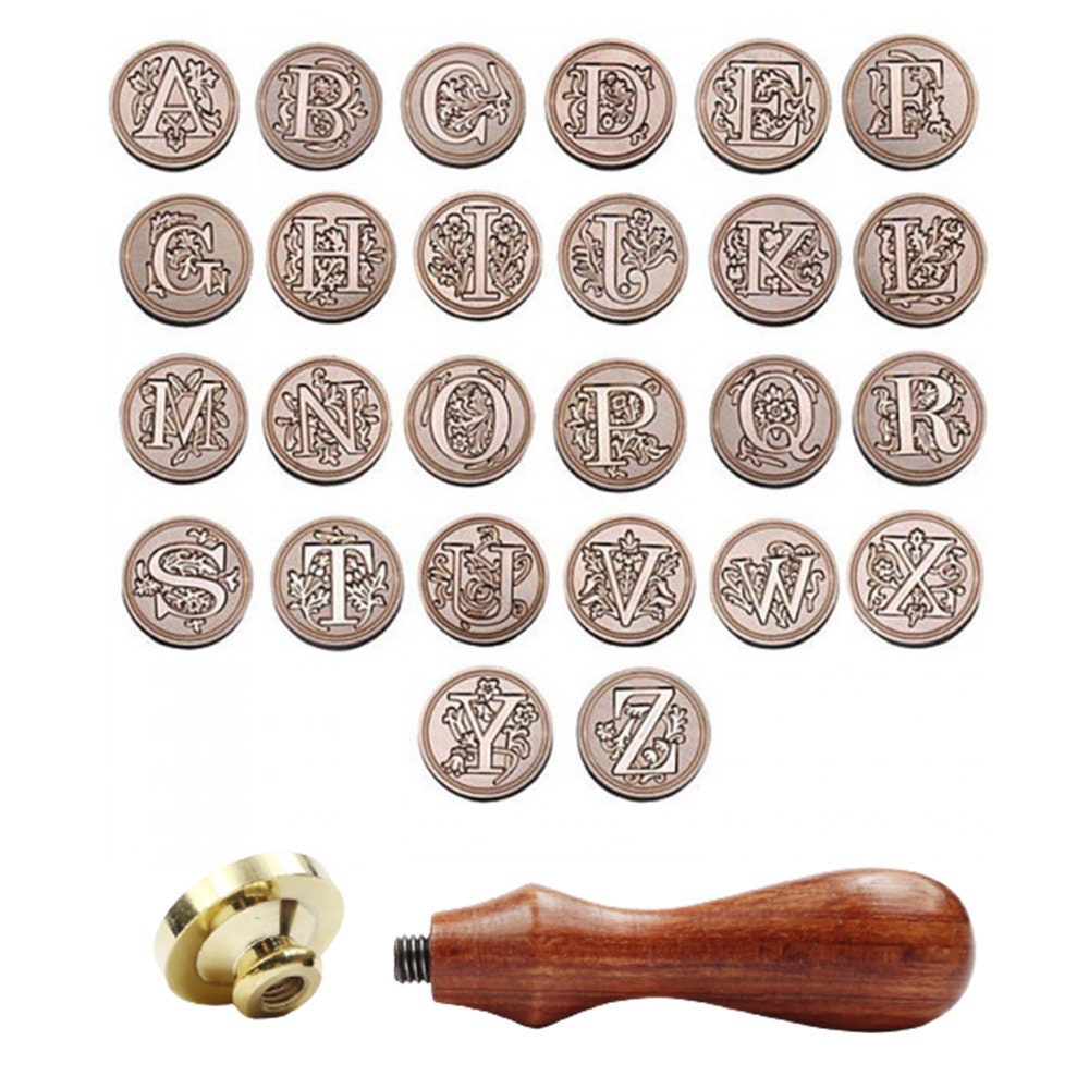 Initial Alphabet Letter Wax Seal Stamp With Handle Flower - Etsy