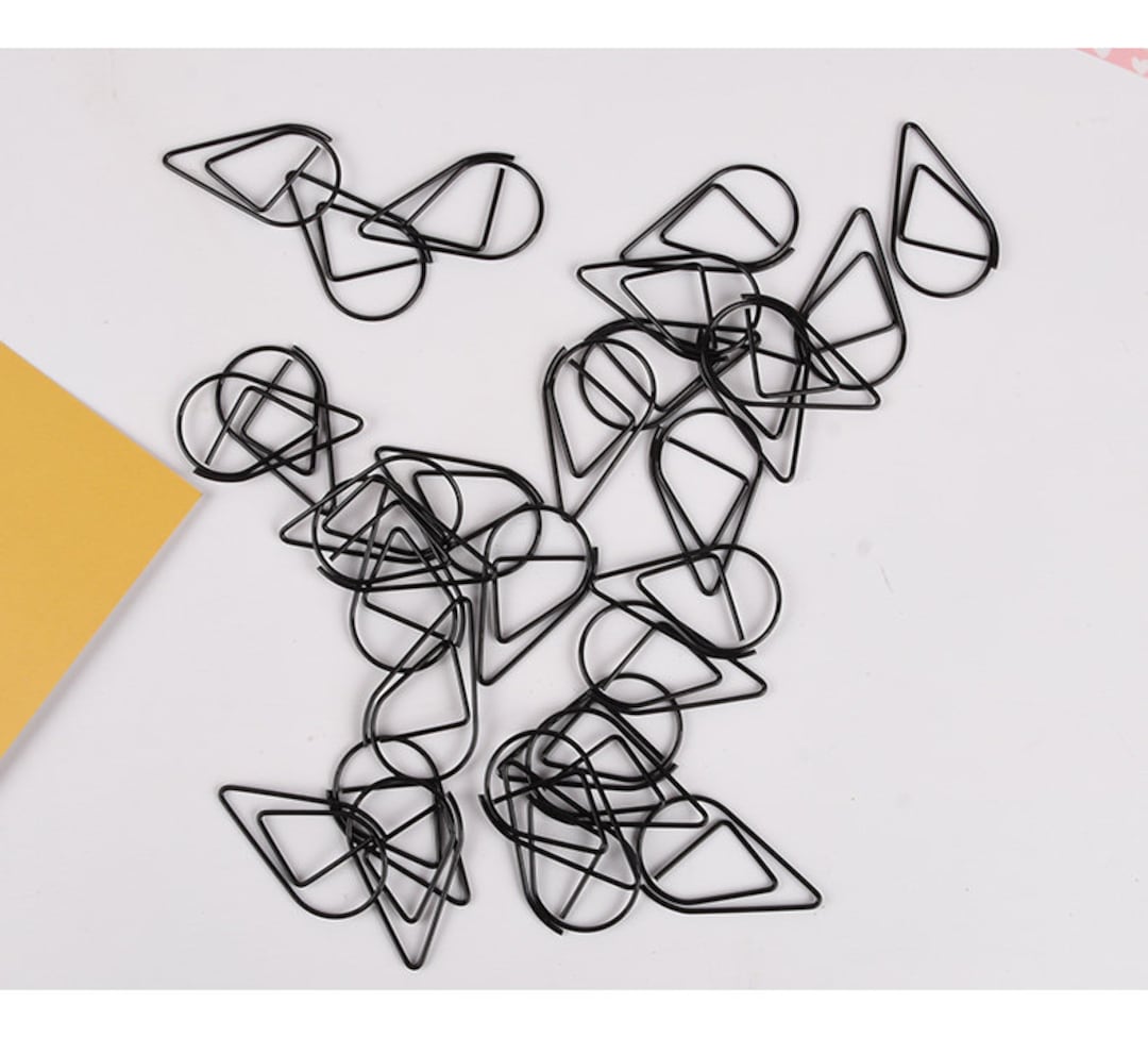 Black Paperclips, Teardrop Wedding Invitation Card Stationery Scrapbook ...