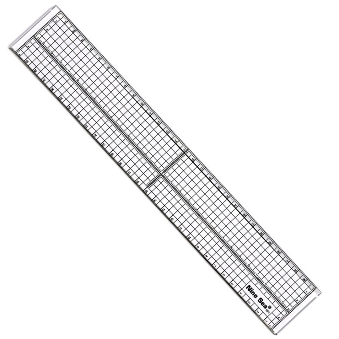 Nine Sea Square Ruler Gauge With Metal Cutting Edge Design Draft Mark ...