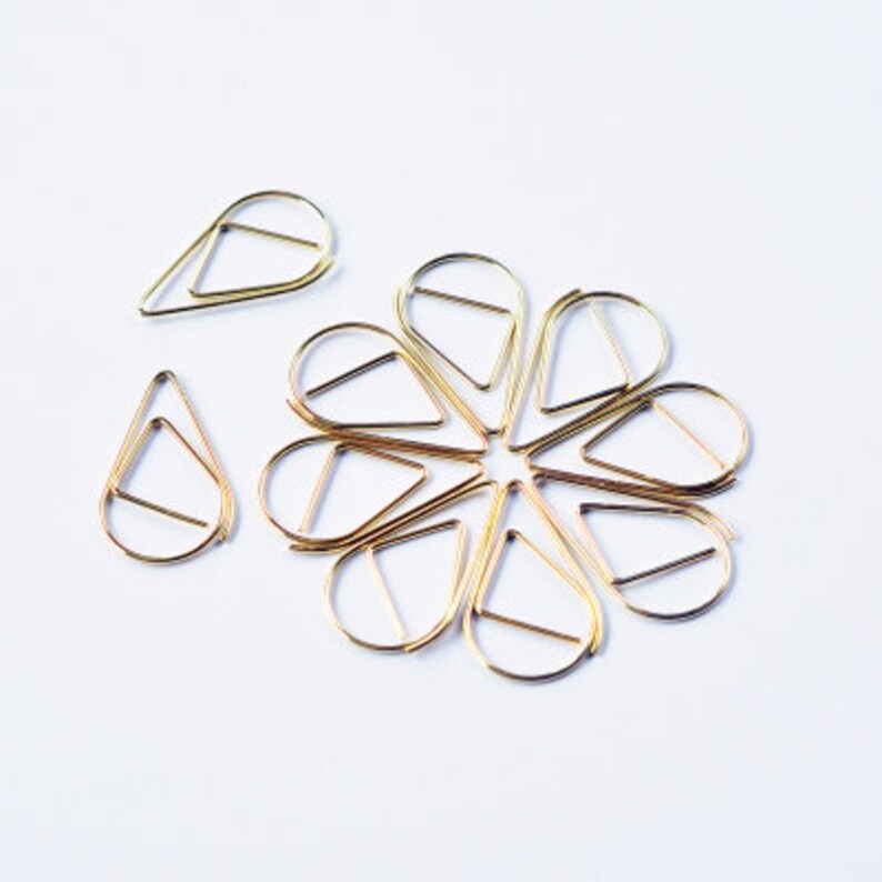 Gold Paperclips Teardrop Paper Clip Wedding Invitation Card - Etsy