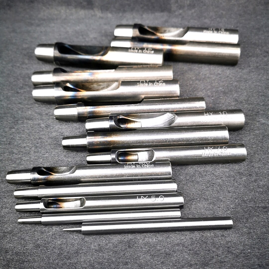 Set 1-10mm Round Steel Puncher, Spc Working Tool Cutting End Wallet ...