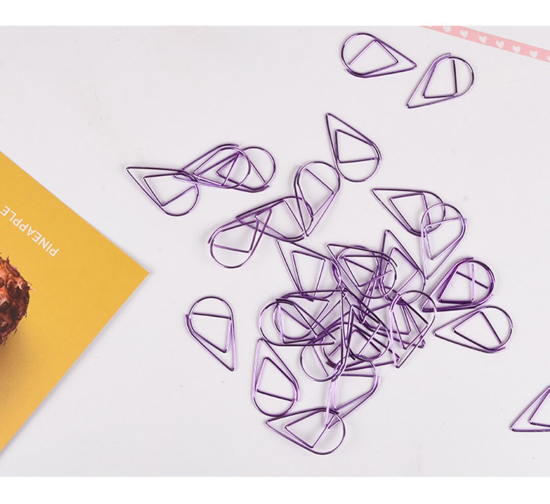 Purple Paperclips, Teardrop Wedding Invitation Card Stationery ...