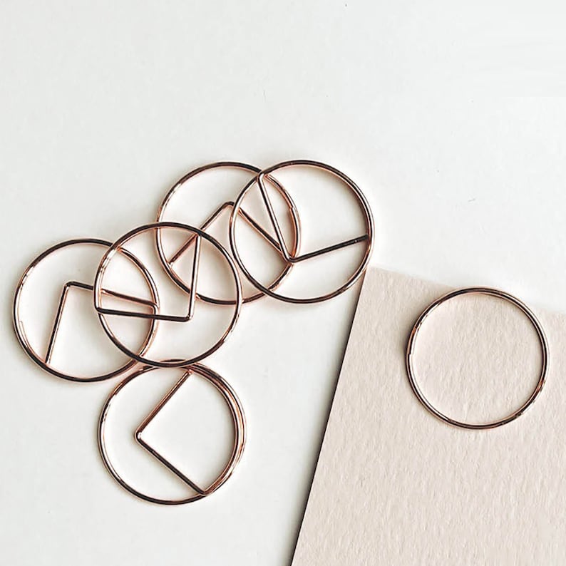 Circle Paperclips Gold Rose Gold Wedding Invitation Card - Etsy