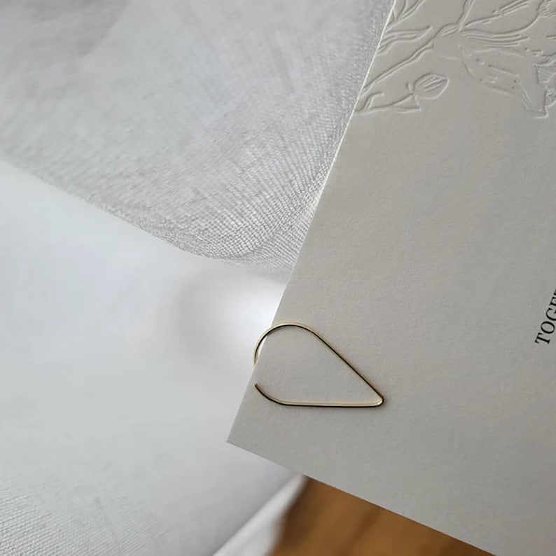 Gold Paperclips, Teardrop Paper Clip, Wedding Invitation Card ...