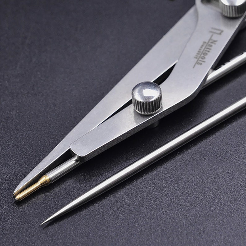 Leather Craft Compass Divider Wing Nattools Silver Pen Scriber - Etsy
