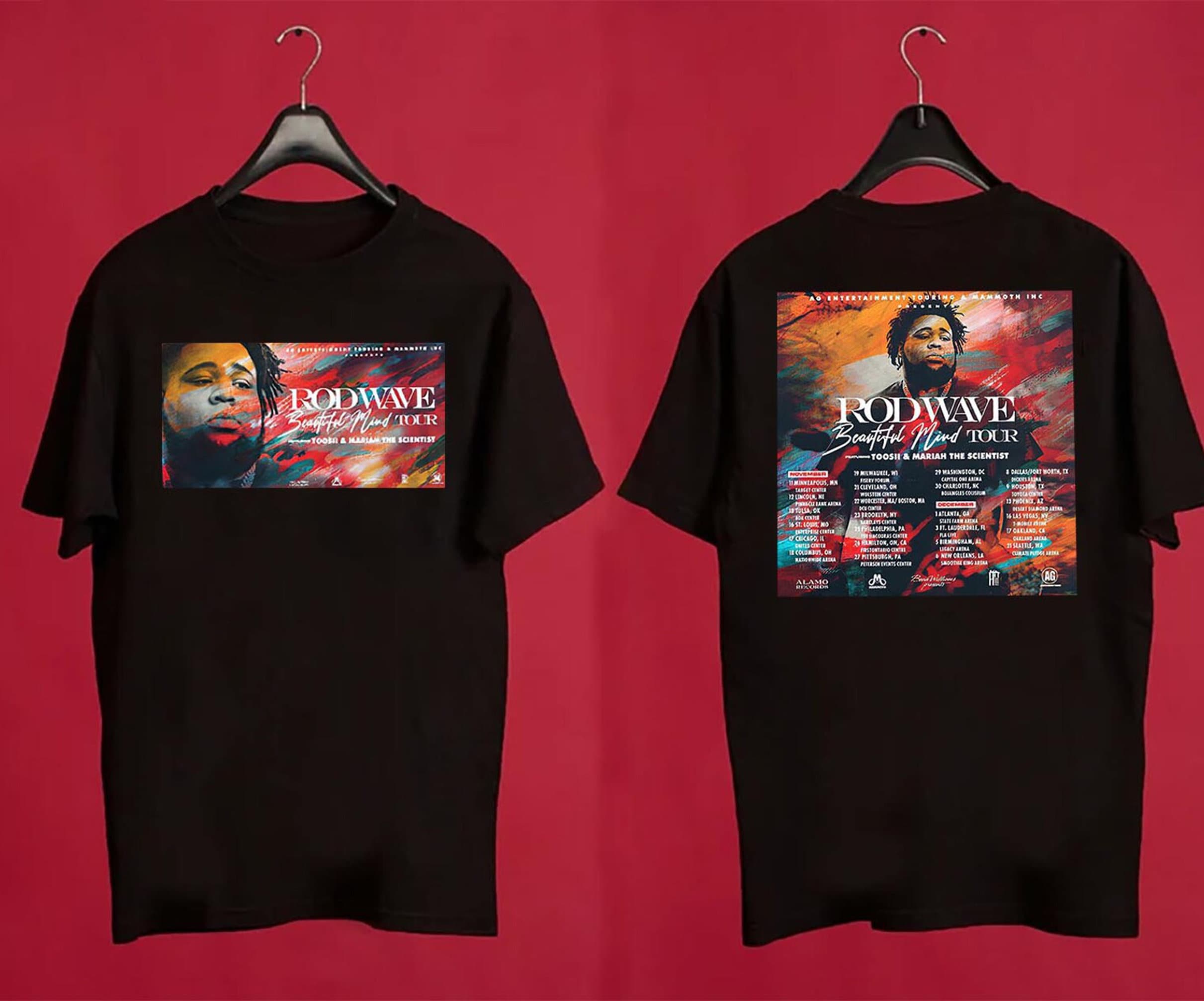 Trendy Rod Wave Beautiful Mind Tour Double Sided T-Shirts Designs 2023 ...