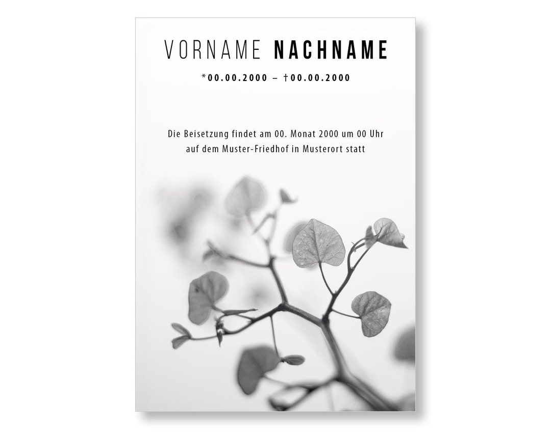 Funeral Card Invitation Funeral Obituary Invitation Card Funeral Card ...