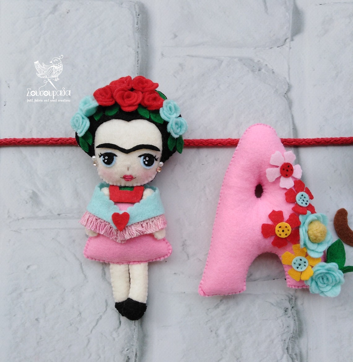 Felt Frida Kahlo Name Banner, Felt Banner Frida, Frida Kahlo Garland ...