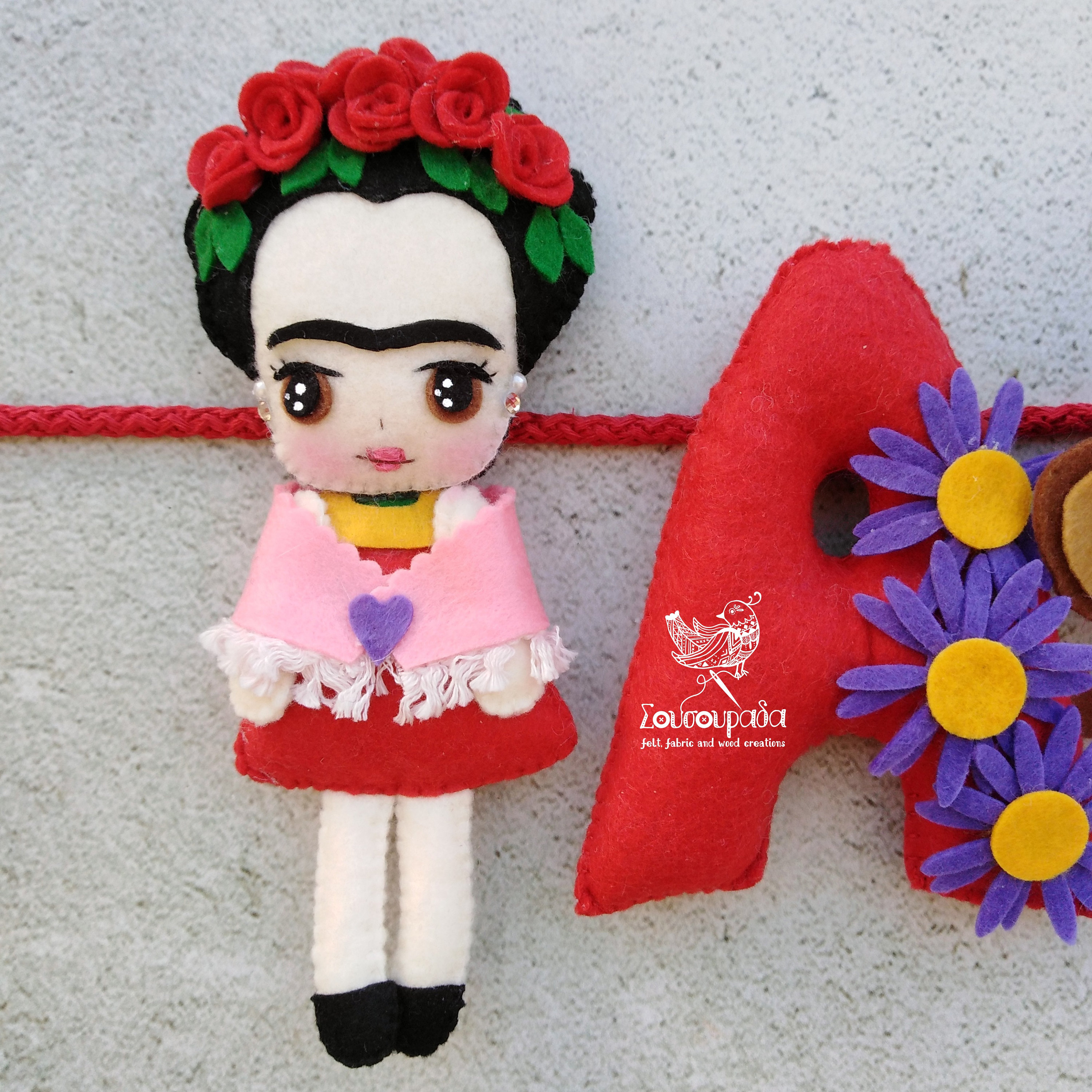 Felt Frida Kahlo Name Banner, Felt Banner Frida, Frida Kahlo Garland ...