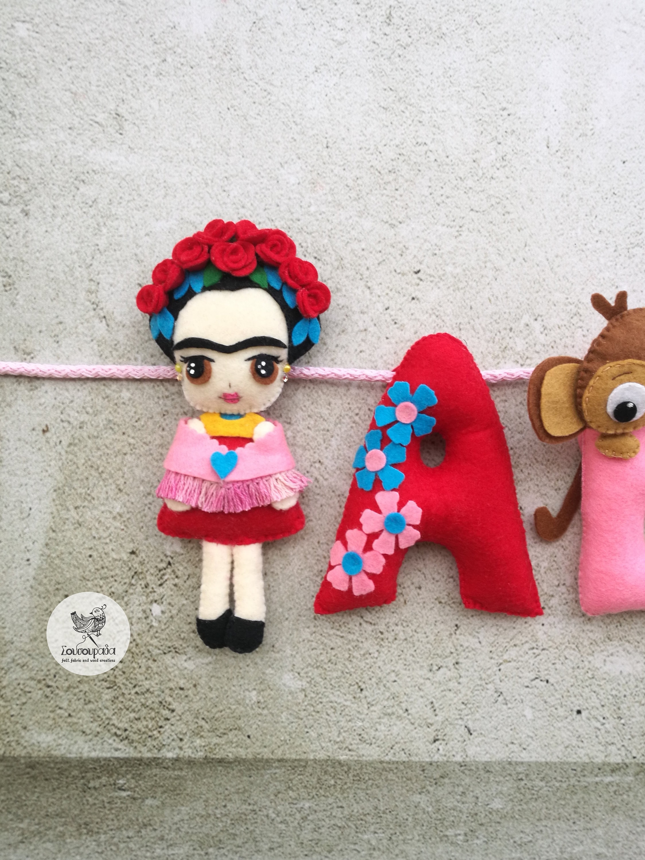 Felt Frida Kahlo Name Banner, Felt Banner Frida, Frida Kahlo Garland ...