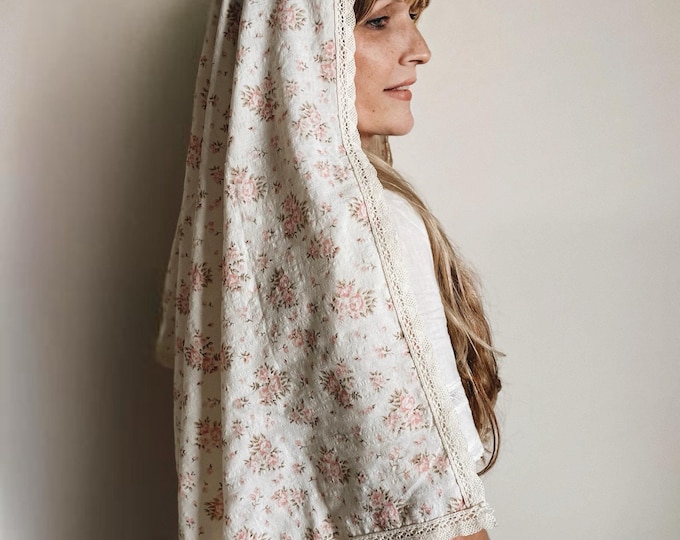 St. Thérèse of Lisieux Soft Cotton D Shape Veil | Catholic Mass Veil - Etsy