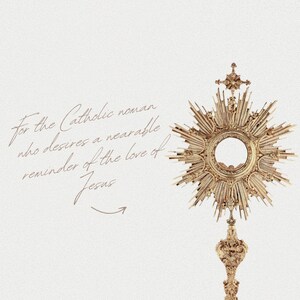 14K Gold Over Sterling Monstrance Necklace | Eucharist | Catholic Gift ...
