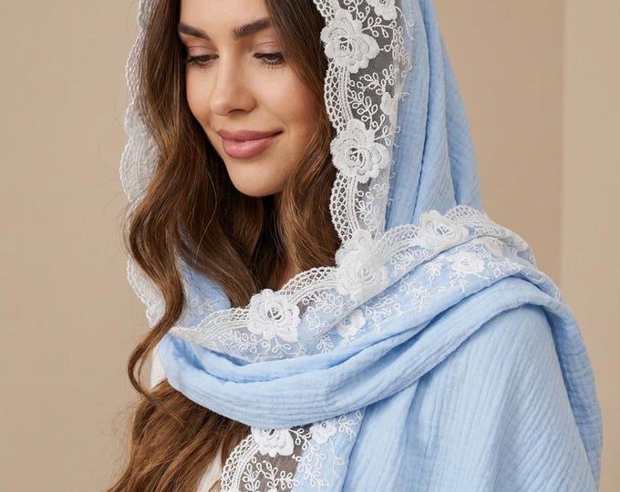 Our Lady of the Hidden Life Wrap-style Prayer Veil | Catholic Veil ...
