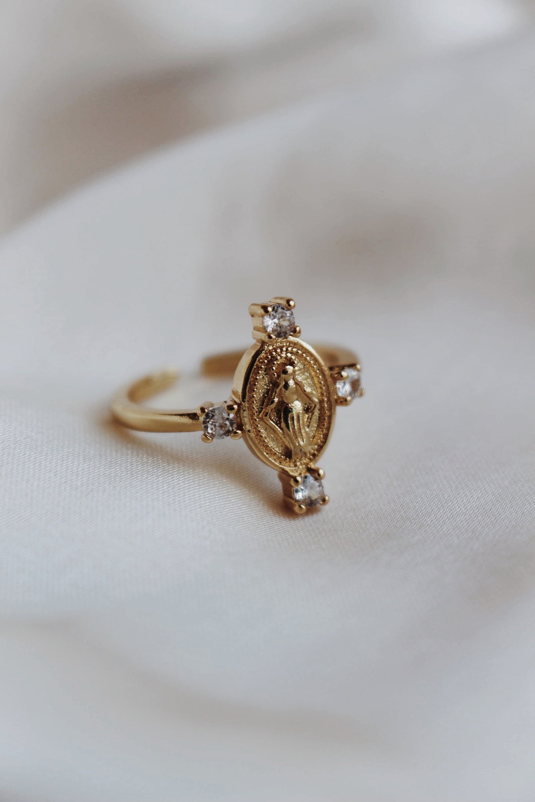Oval Virgin Mary Ring 24K Gold Filled Catholic Gift - Etsy