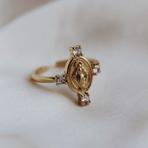 Oval Virgin Mary Ring 24K Gold Filled Catholic Gift - Etsy