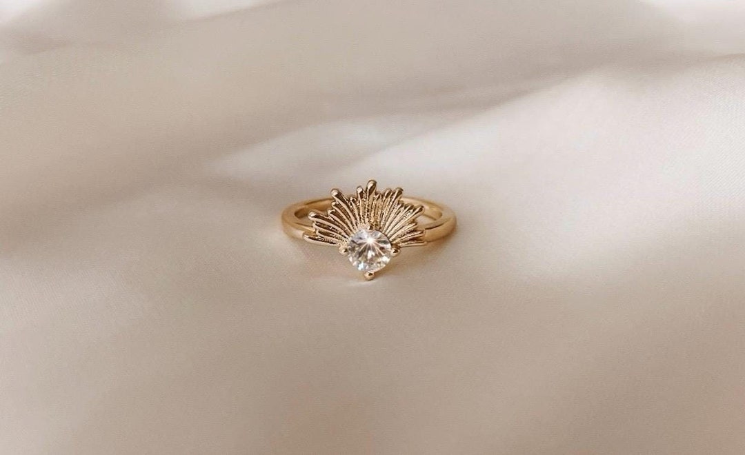 18K Gold Filled Adjustable Eucharist Ring | Monstrance Ring | Catholic ...