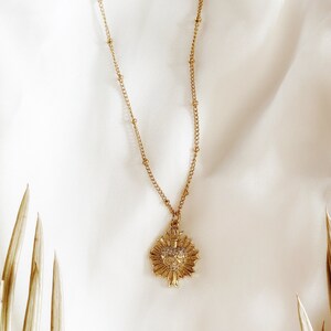 Sacred Heart Necklace 18K Gold Plated Catholic Gift Religious - Etsy