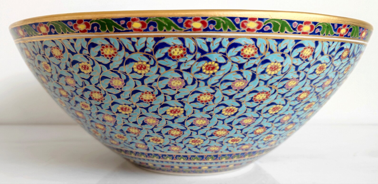 Thai Benjarong Ceramic Sink Hand Painted With Gold Paint (12% of Gold ...
