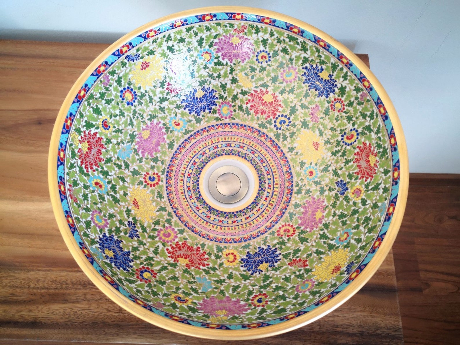 Thai Benjarong Ceramic Sink: Hand-painted Countertop Basin - Etsy