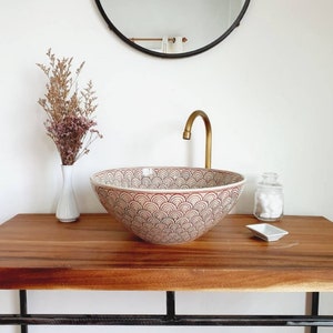 Handmade Ceramic Sink, Japanese Pattern Countertop Basin - Etsy