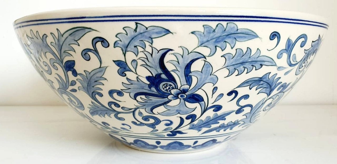 Ceramic Sink / Bathroom Sink / Countertop Basin / Hand Painted / Hand ...